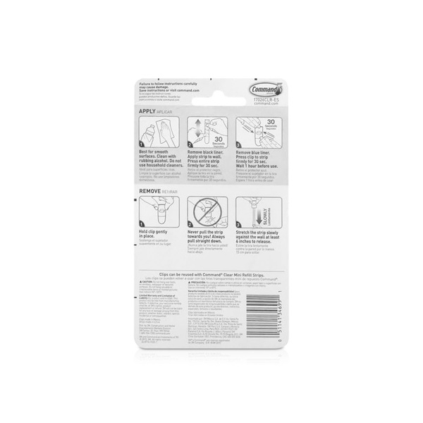 3m Command Clear Decorating Clips with Clear Strips x 20 - Spinneys UAE