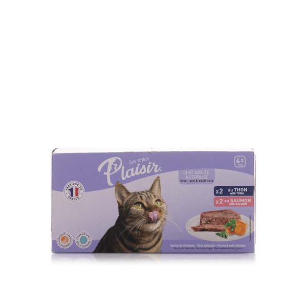Plaisir Cat Pate with Salmon and Tuna 4 x 100g - Spinneys UAE