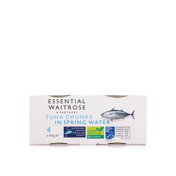 Waitrose Essential Tuna Chunks in Spring Water 160g x 4 - Spinneys UAE