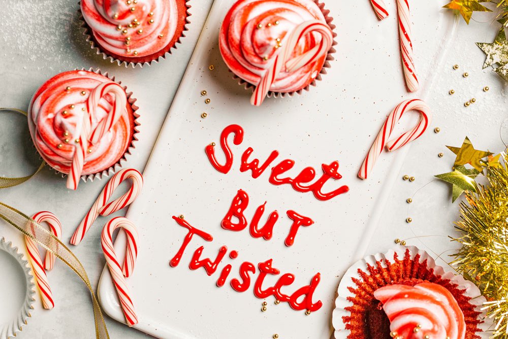 'Sweet but twisted' candy cane cupcakes recipe - Spinneys UAE