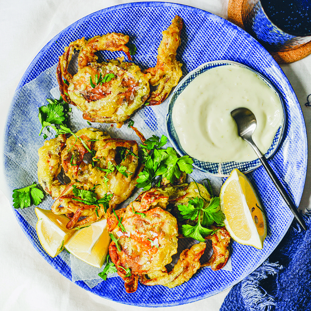 Base genep crispy soft-shell crab with lime aioli recipe - Spinneys UAE