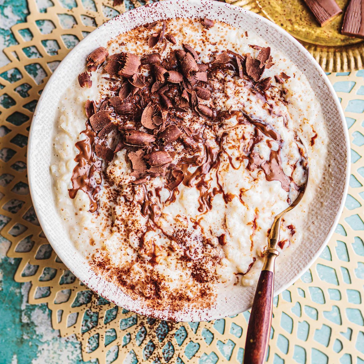 Camel milk chocolate rice pudding recipe