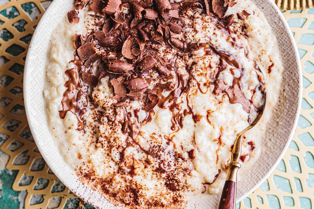 Camel milk chocolate rice pudding recipe