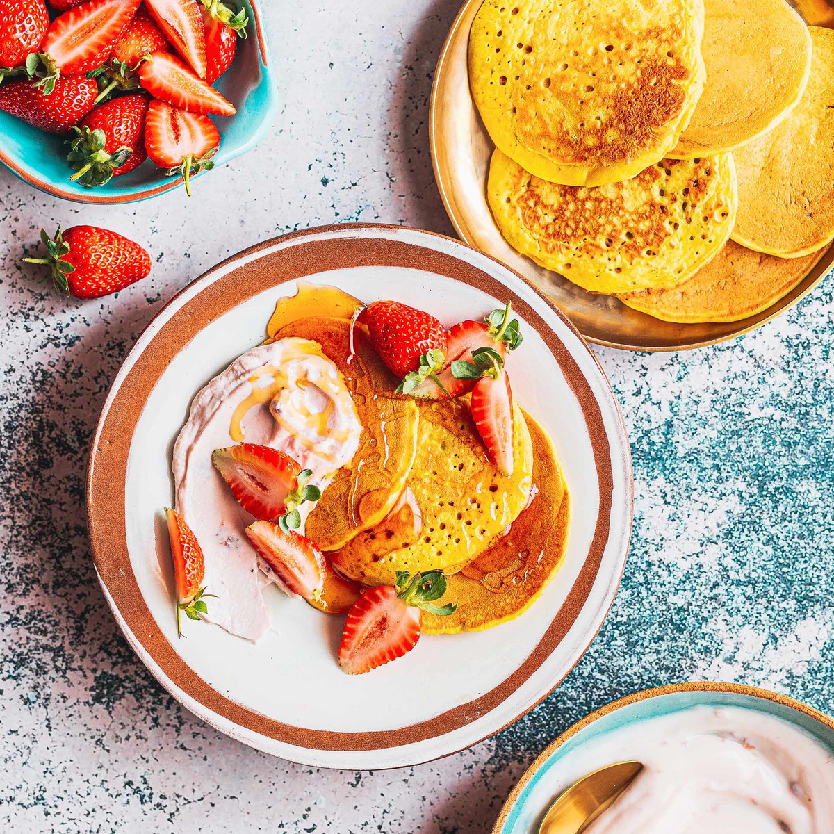 Chebab with rose water strawberry labneh recipe