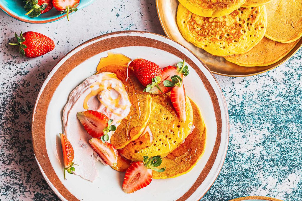 Chebab with rose water strawberry labneh recipe