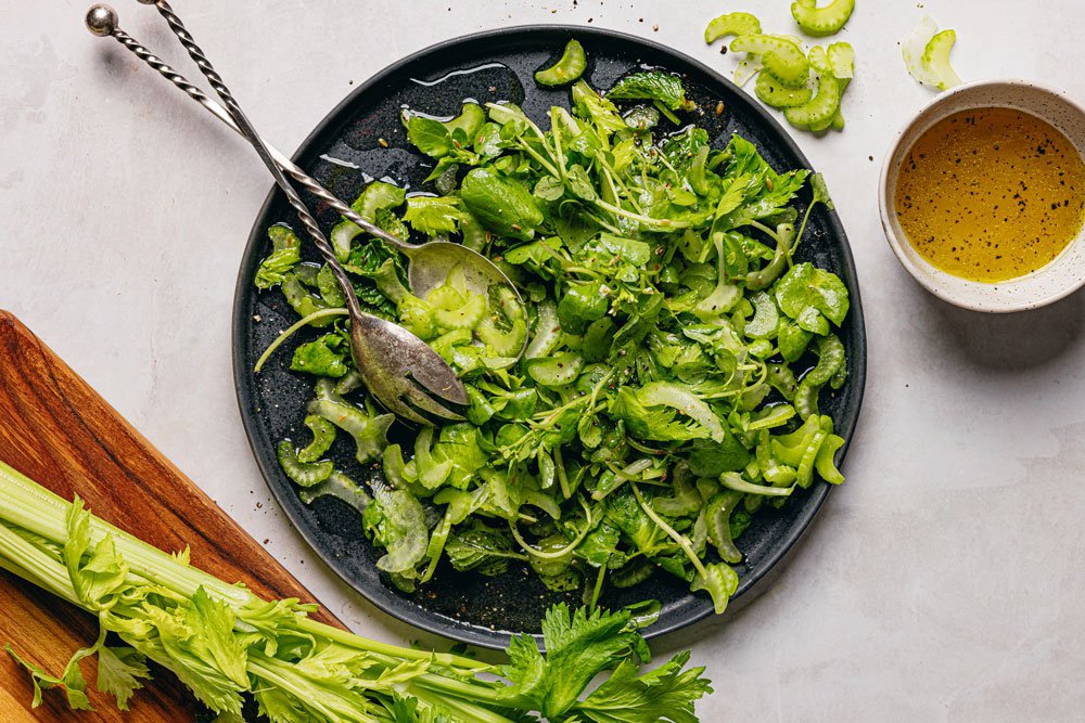 Chopped celery salad with apple-mint dressing recipe - Spinneys UAE