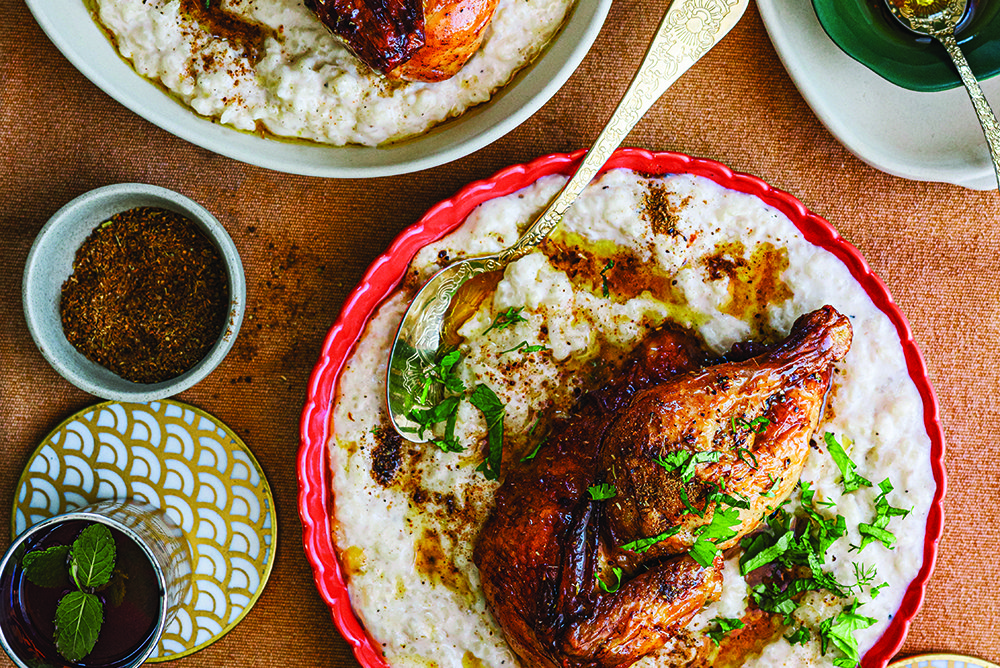 Creamy saleeg with roasted chicken and baharat-spiced ghee recipe ...