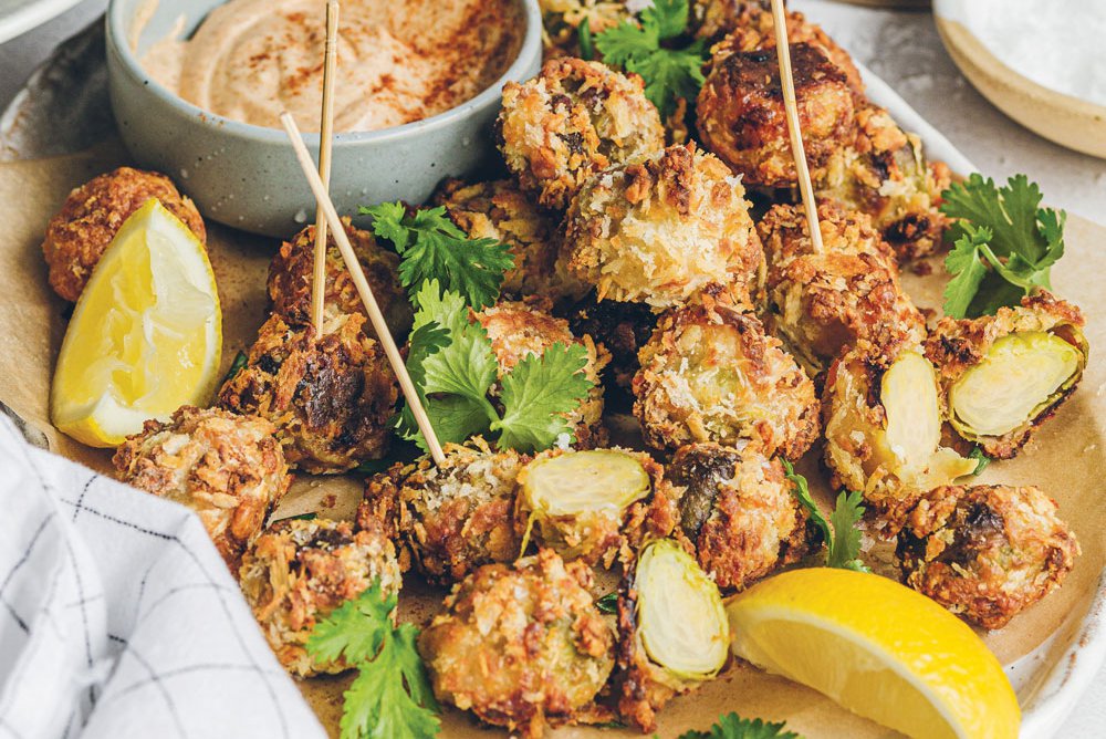 Crispy Parmesan-crumbed Brussels sprouts with smoky aioli recipe ...