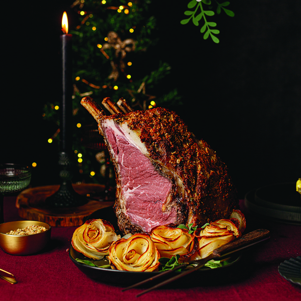 Dukkah-crusted beef rib roast with Chermoula Béarnaise and crispy ...