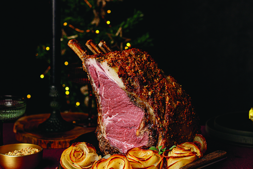 Dukkah-crusted beef rib roast with Chermoula Béarnaise and crispy ...