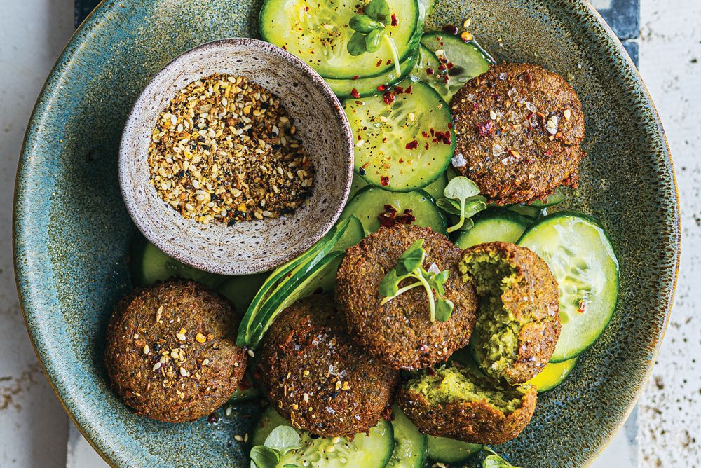 Falafel with marinated cucumber and dukkah recipe - Spinneys United ...