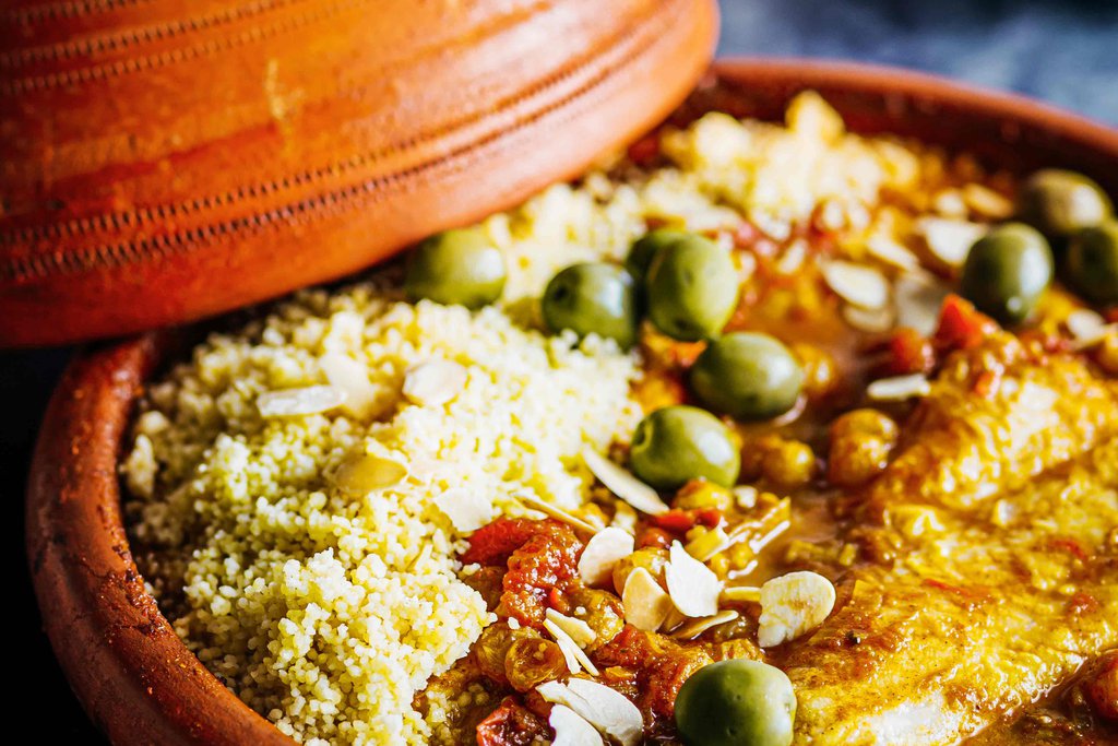 Fish tagine with saffron and toasted almonds recipe - Spinneys UAE