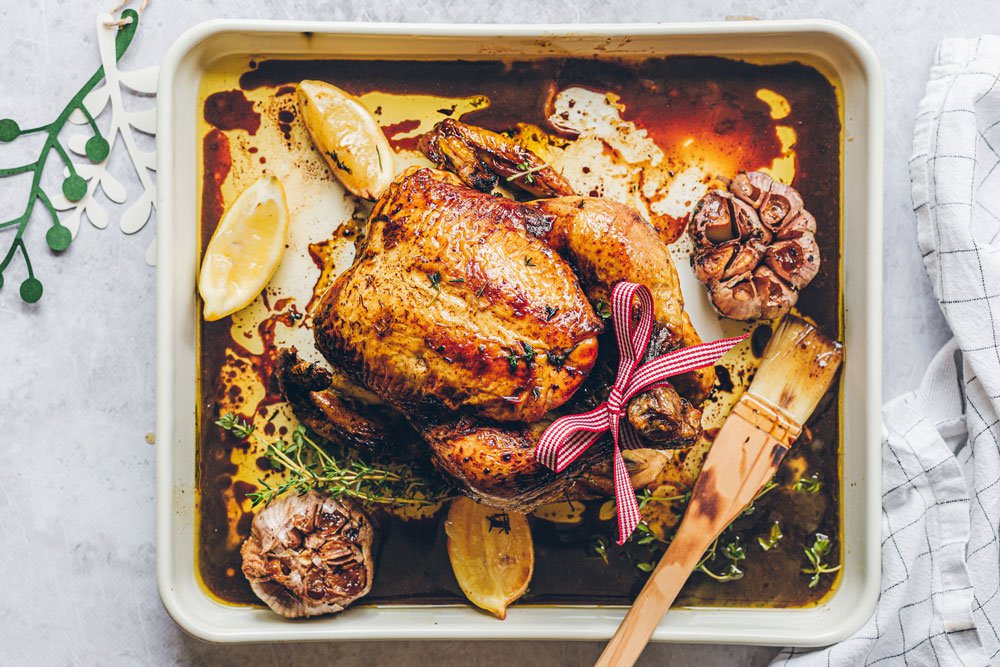 Lemon, garlic and thyme butter-roasted chicken recipe - Spinneys United ...