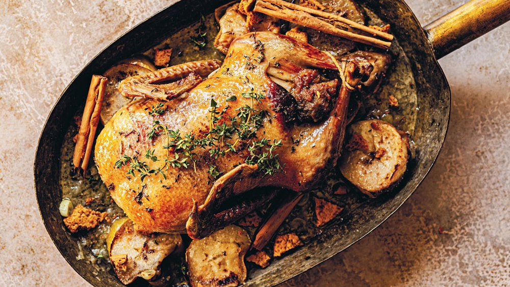 Gingerbread-stuffed duck with maple glaze recipe - Spinneys UAE