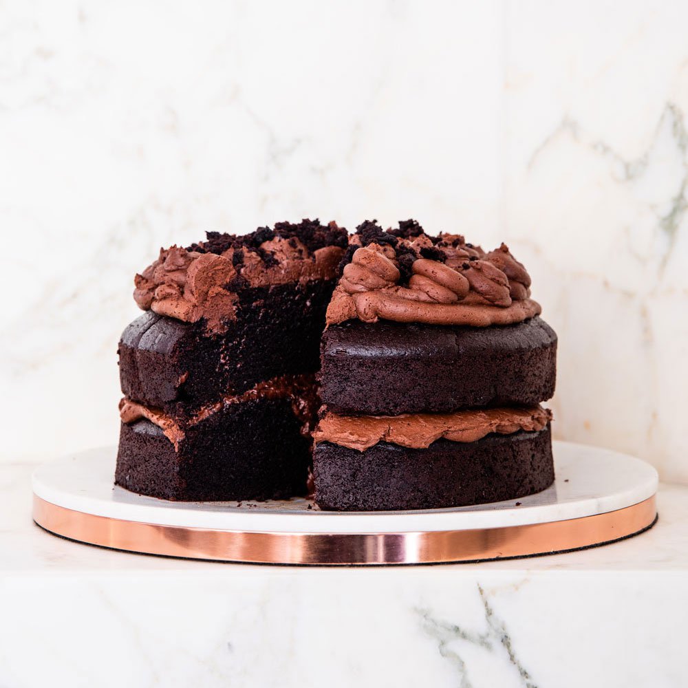 Hind Al Mulla's coffee cardamom dark chocolate cake with ganache