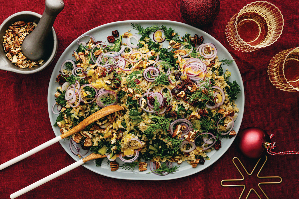 Wild rice salad with cranberries, pecans and fresh dill recipe ...
