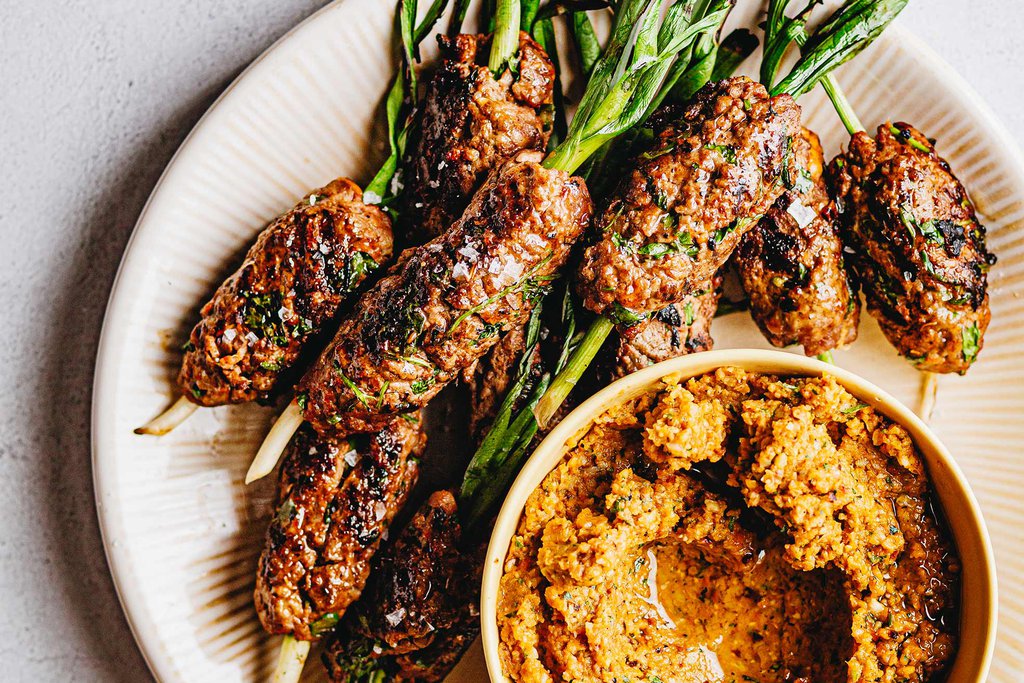 Indian seekh kabab with roasted carrot dip recipe