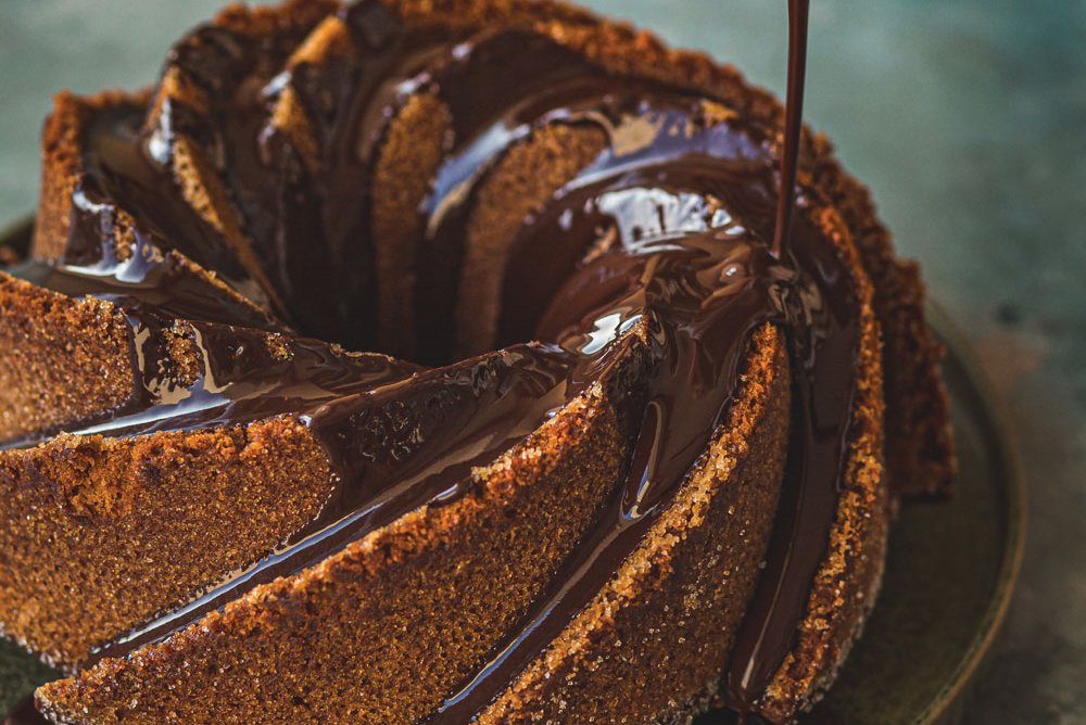 Irish gingerbread Bundt cake with butter chocolate ganache recipe ...