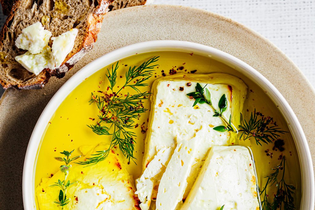 Grilled marinated feta recipe
