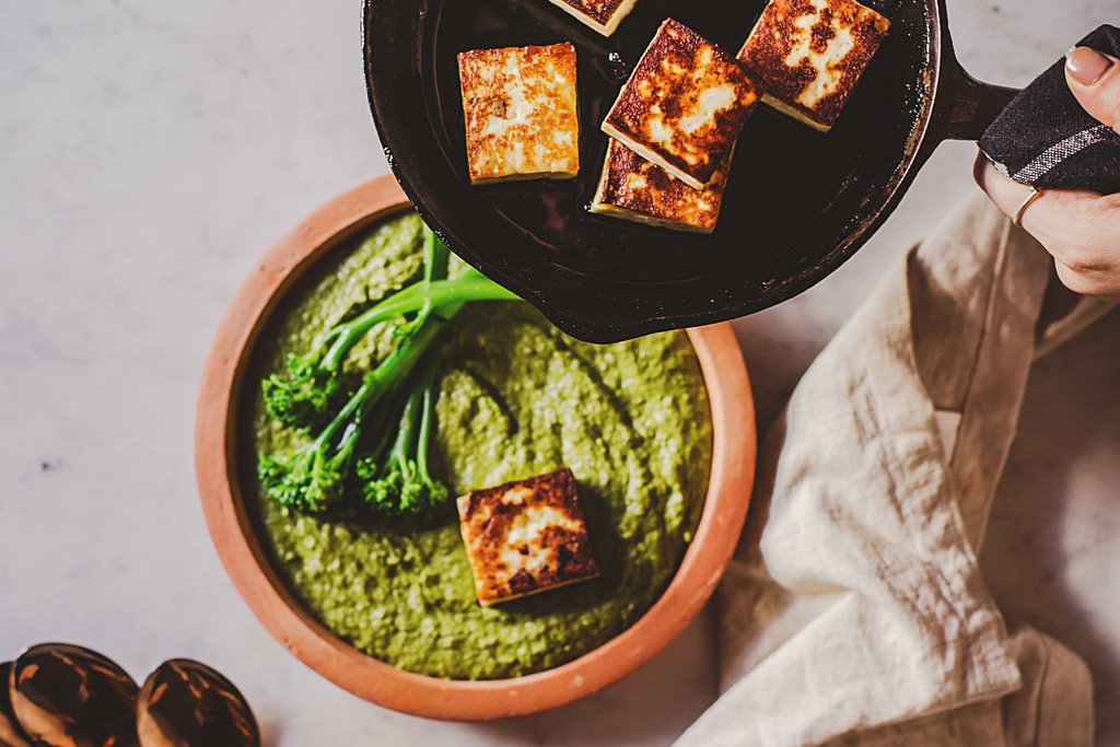 Kale palak paneer with charred broccoli recipe