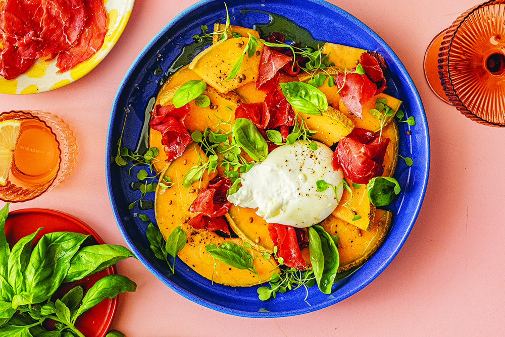 Pickled melon salad with bresaola and burrata recipe - Spinneys United ...