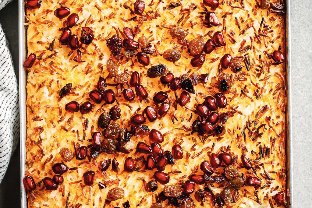 Crispy persian rice sheet cake recipe