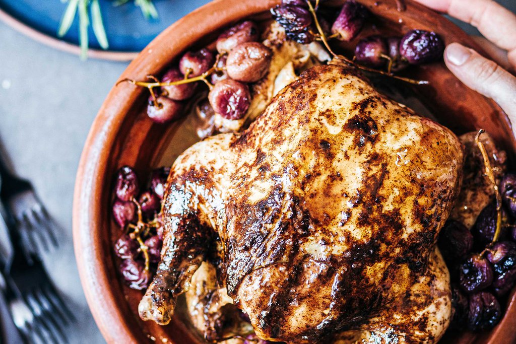 Rosemary cold-roast chicken with grapes recipe - Spinneys United Arab ...
