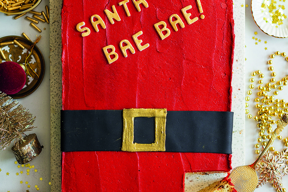 Santa ‘bae bae’ milk and cookies sheet cake recipe - Spinneys United ...