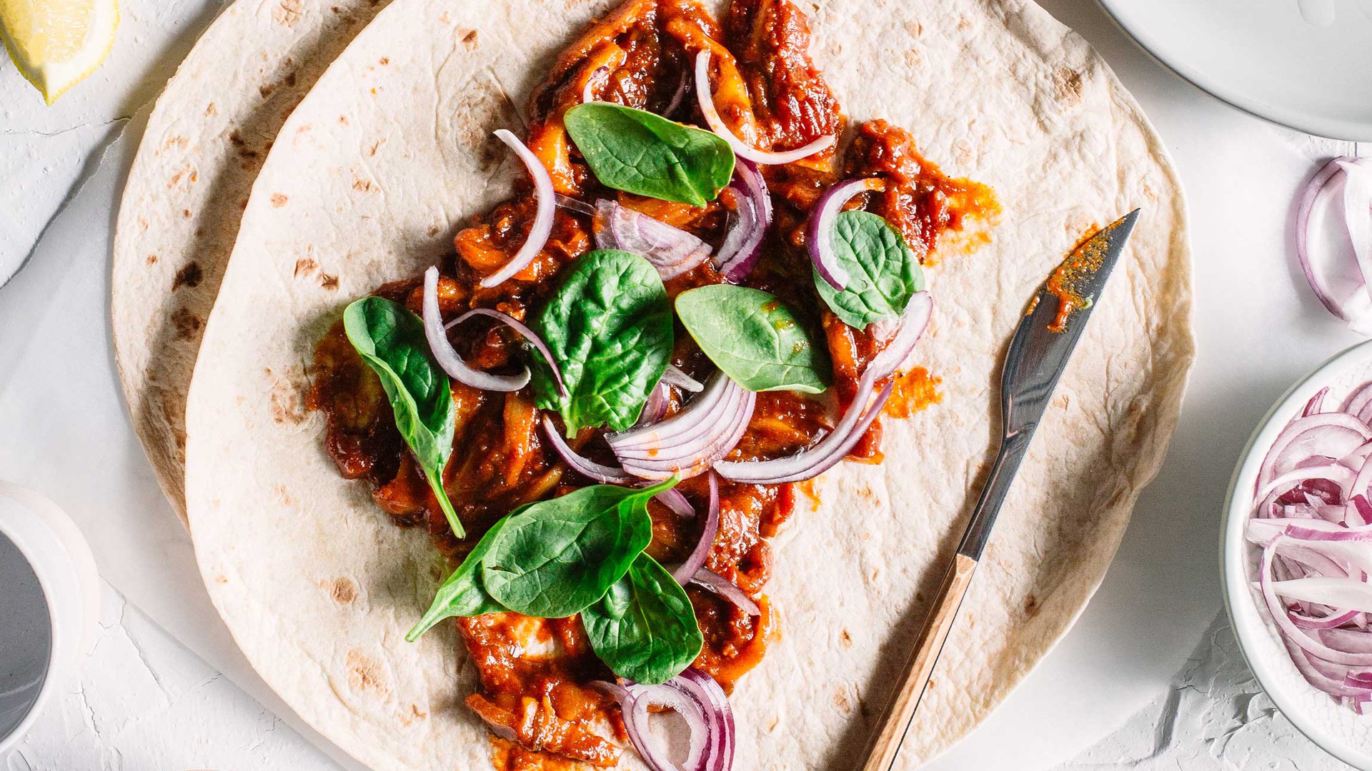 Spicy jackfruit wraps recipe