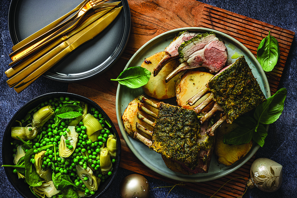 Herbed Welsh lamb rack with celeriac steaks recipe - Spinneys United ...