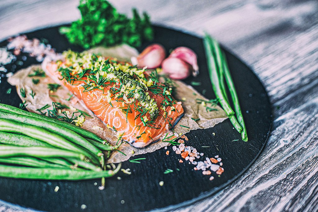 Spring salmon & vegetables recipe