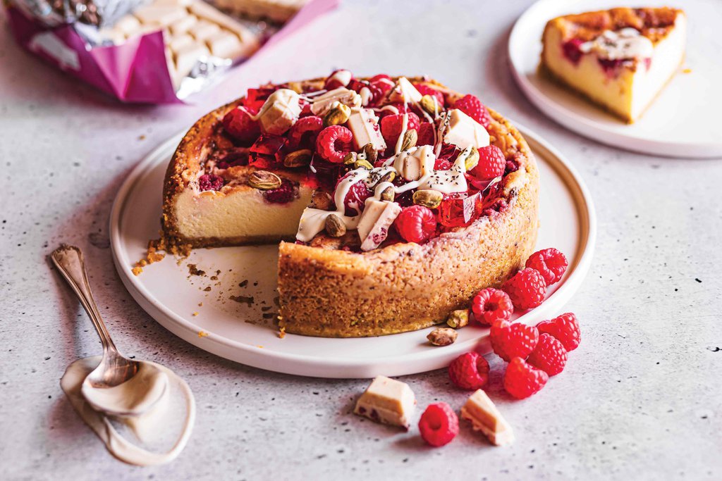 White chocolate and raspberry ripple cheesecake recipe