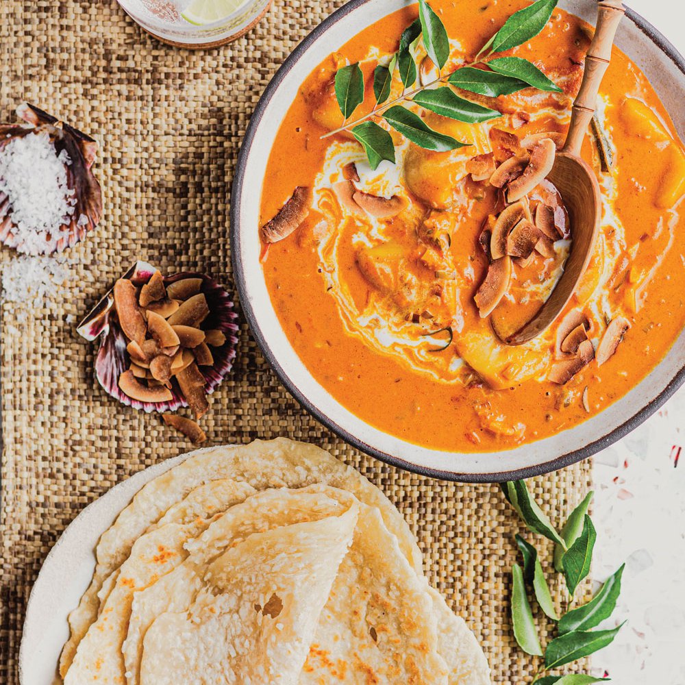 Mauritian jackfruit coconut curry with coconut roti recipe - Spinneys UAE
