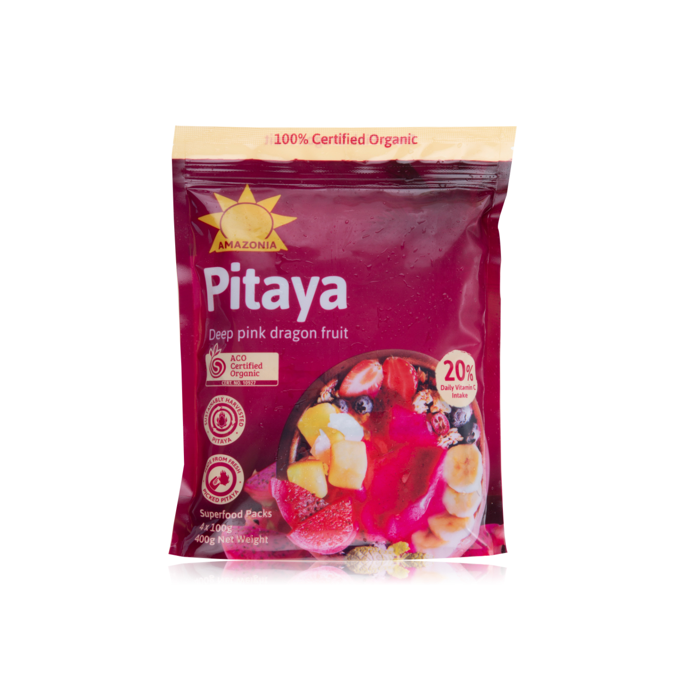 Amazonia Frozen Pitaya Deep Pink Dragon Fruit 400G - Spinneys UAE