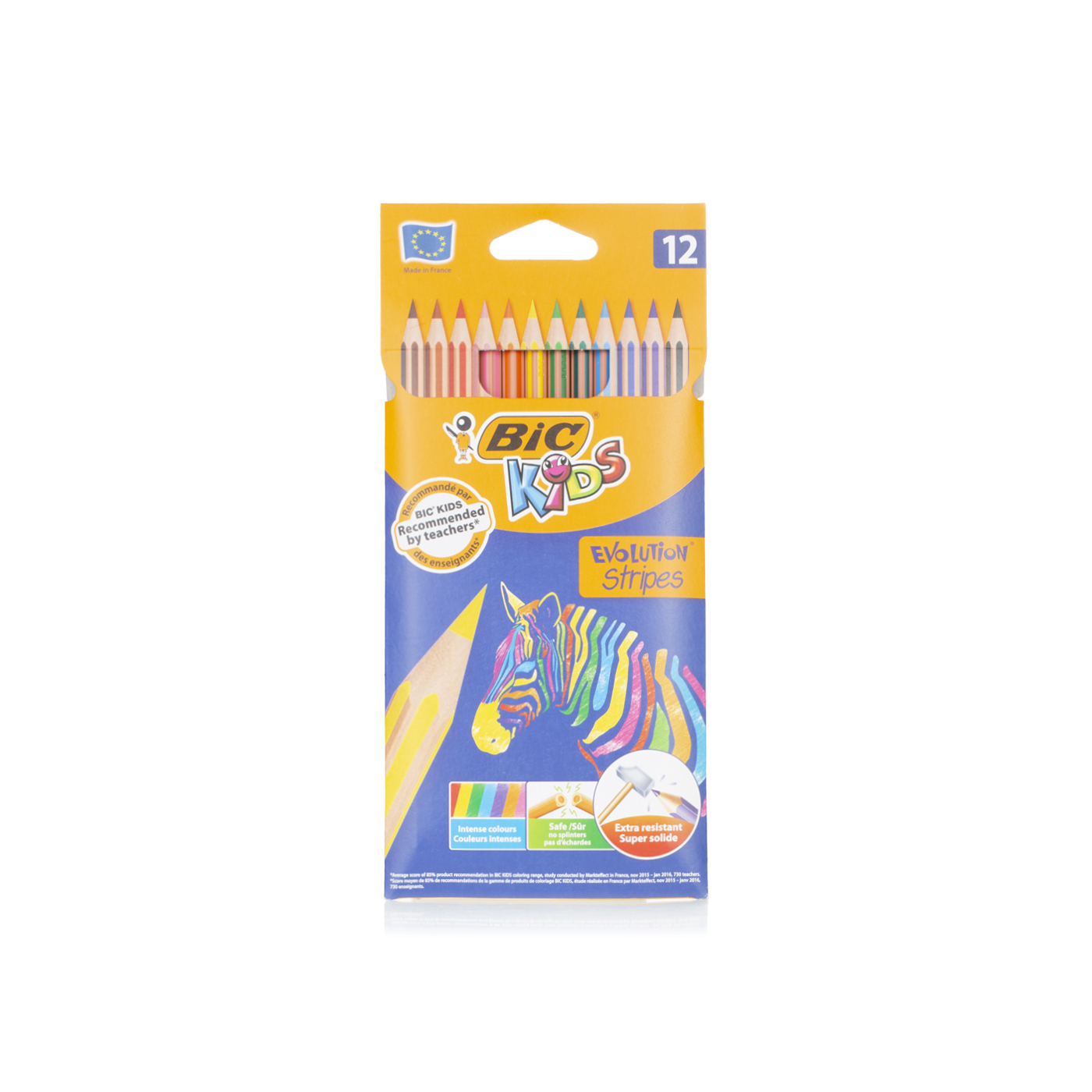 Bic kids evolution stripes colour pencils x12 - Spinneys UAE