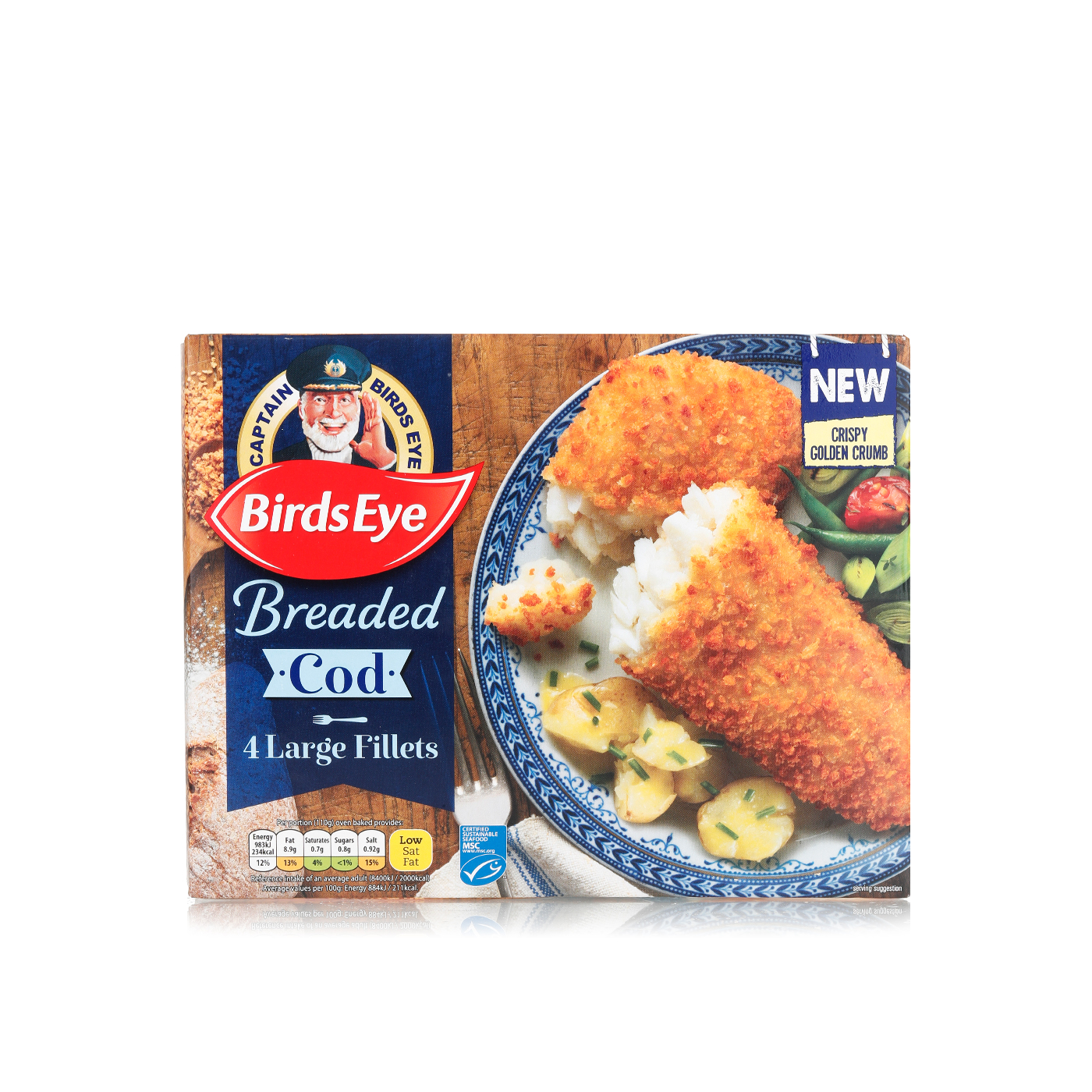 Birds Eye Frozen Large Breaded Cod Fillets X 4 - Spinneys UAE