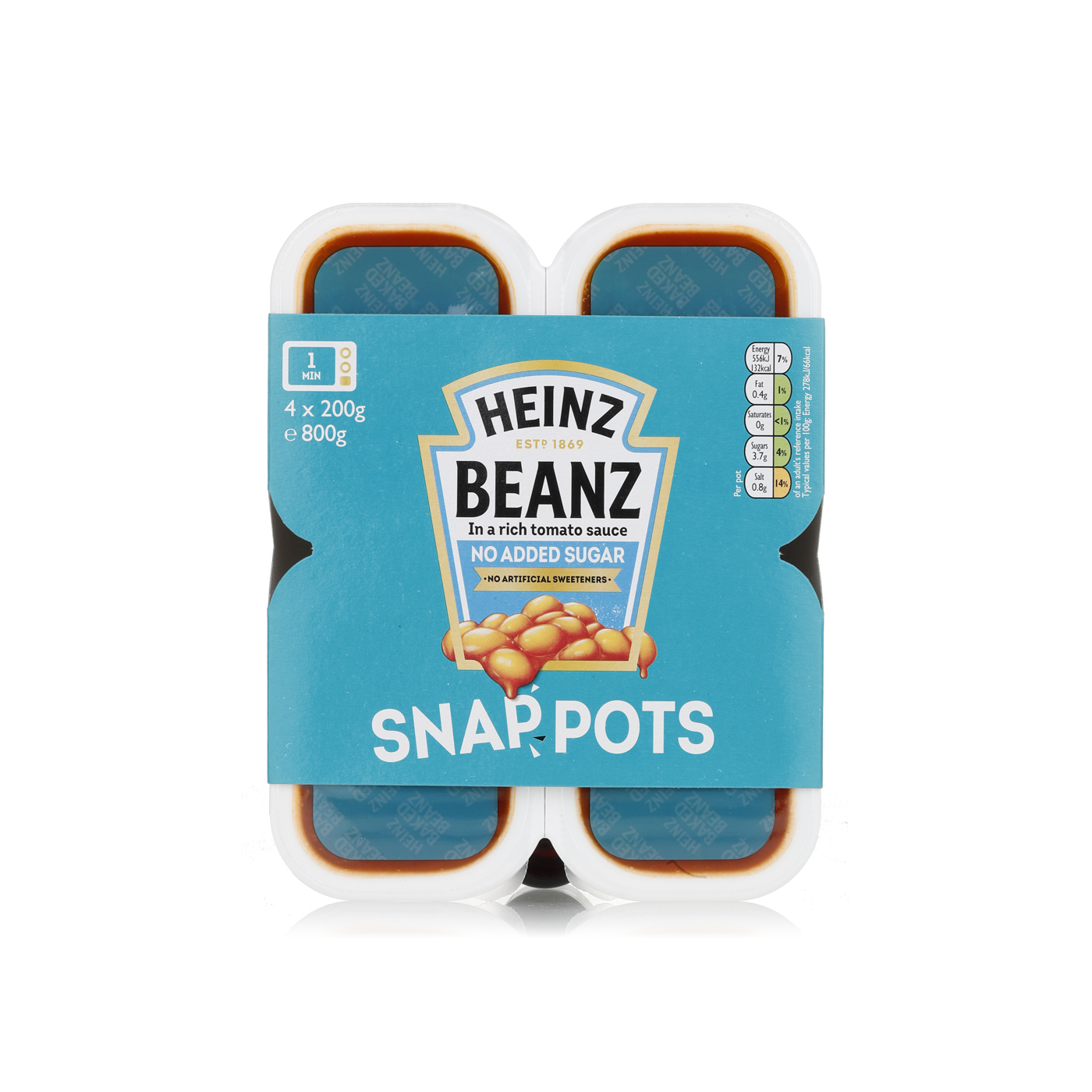 Heinz Beanz Snap Pots in Tomato Sauce 4 x 200g - Spinneys UAE