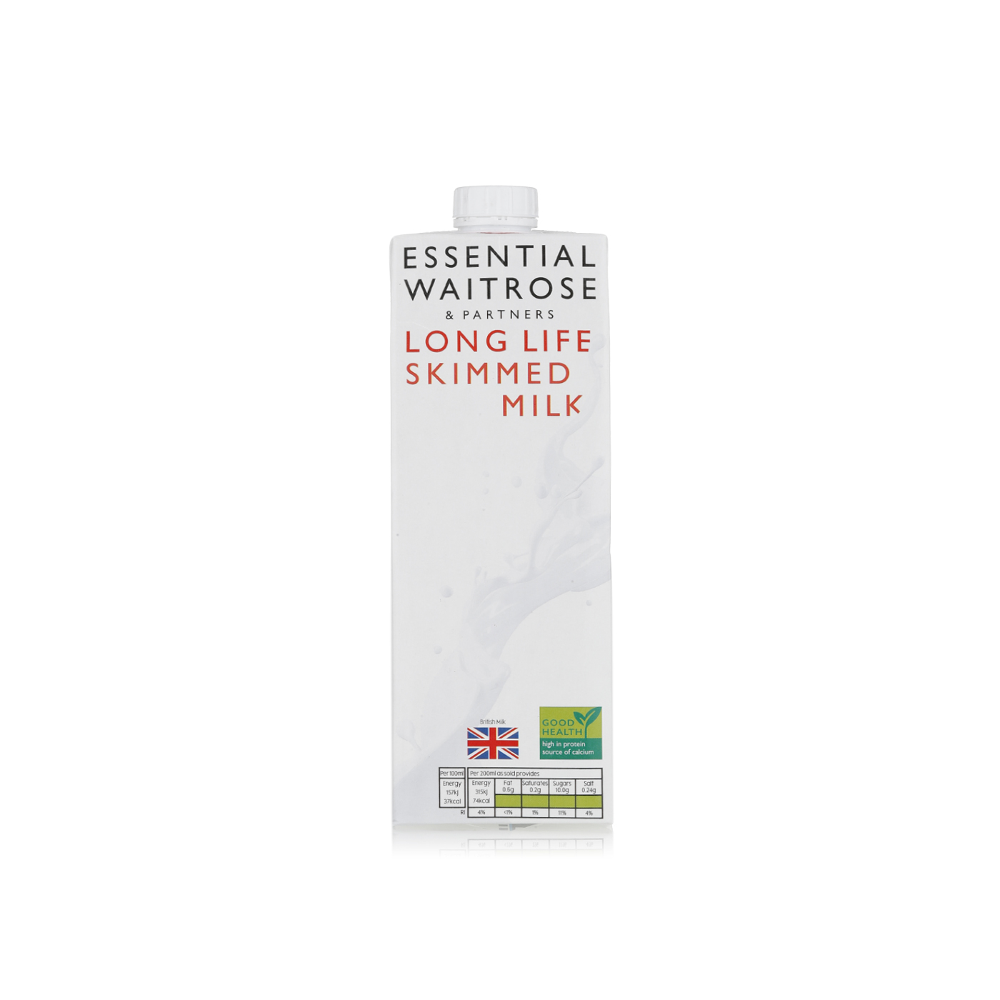 Waitrose Essential Long Life Skimmed Milk 1 litre - Spinneys UAE