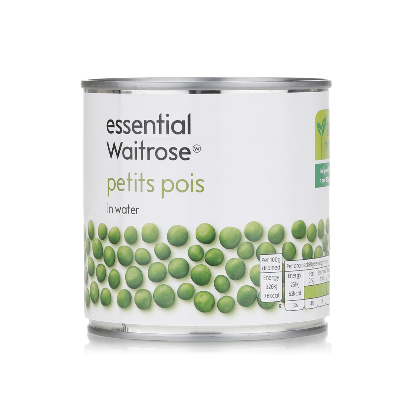 Waitrose Essential Petits Pois in Water 400g - Spinneys UAE