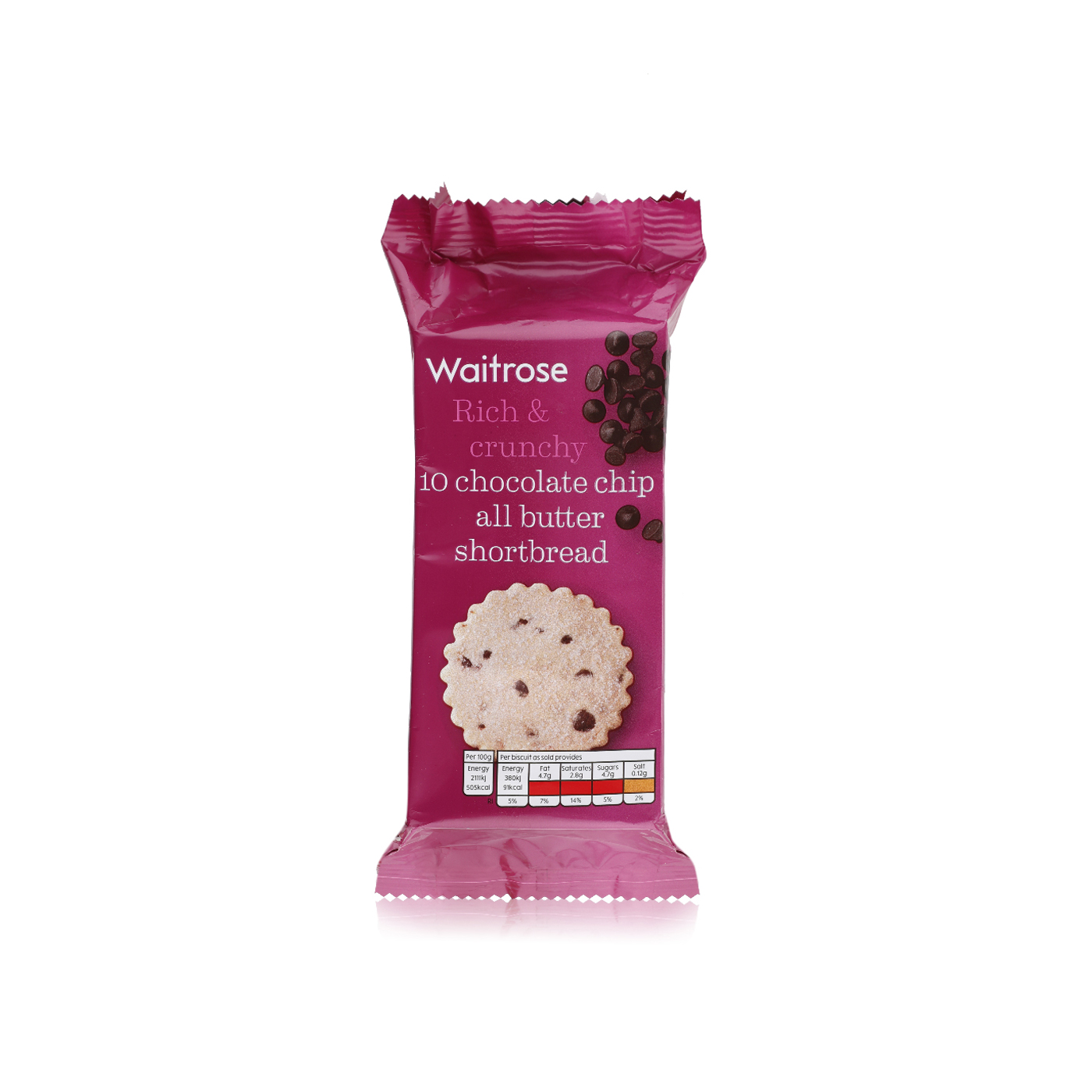 Waitrose Shortbread Chocolate Chip 180g - Spinneys UAE