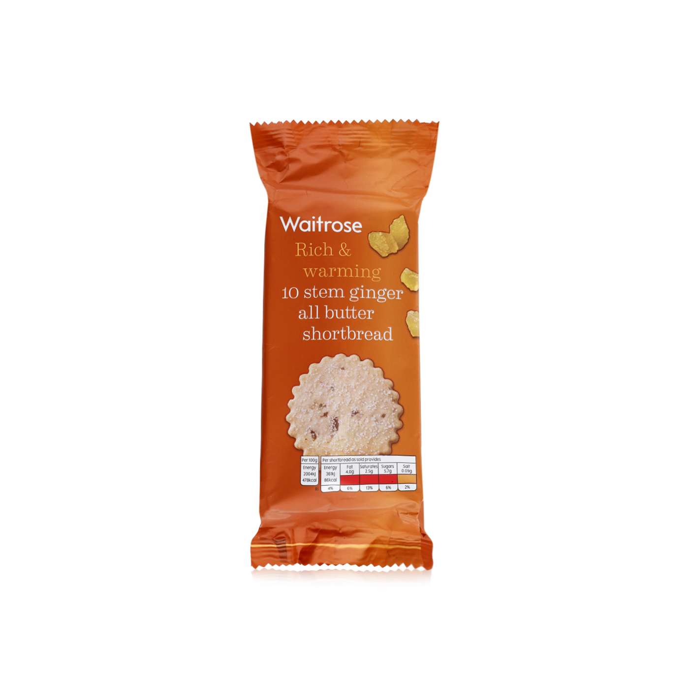 Waitrose Stem Ginger Shortbread 180g - Spinneys UAE