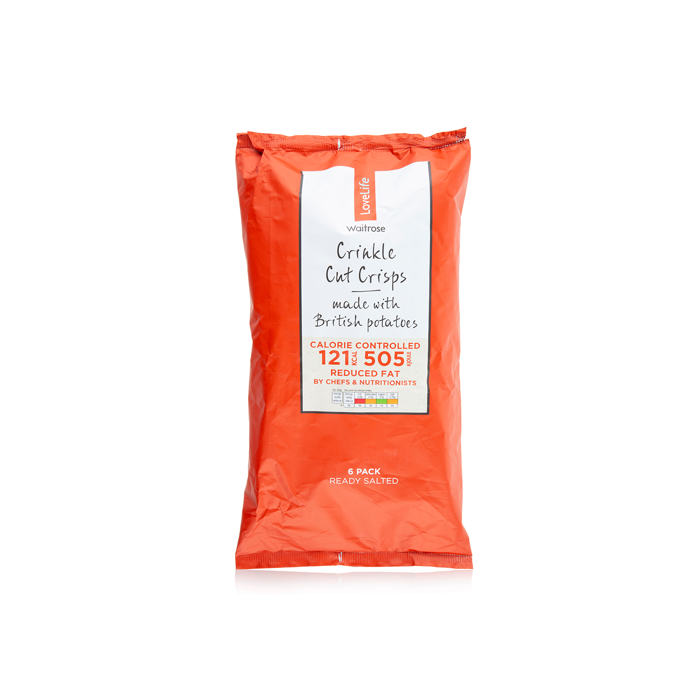 Waitrose Crinkle Cut Crisps Ready Salted 6 x 25g - Spinneys UAE