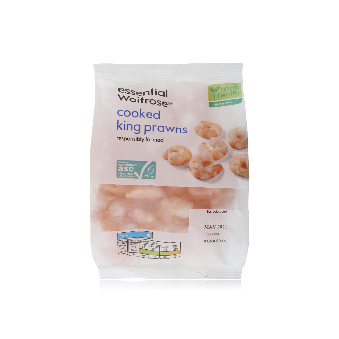 Waitrose Essential Frozen Cooked King Prawns 250G - Spinneys UAE