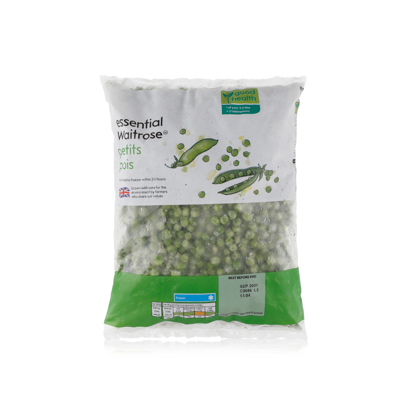 Waitrose Essential Frozen Petits Pois 725G - Spinneys UAE