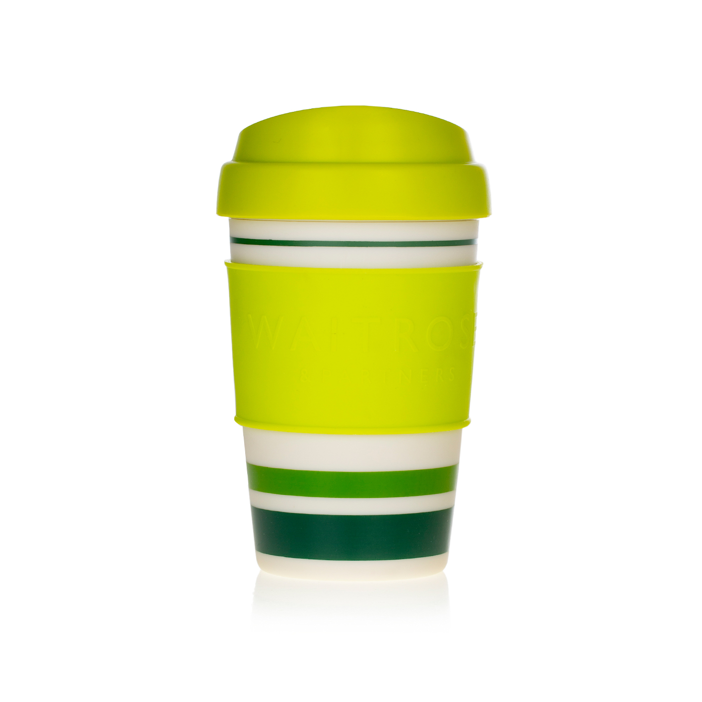 Waitrose Reusable Cup Green Stripe 350ml - Spinneys United Arab Emirates