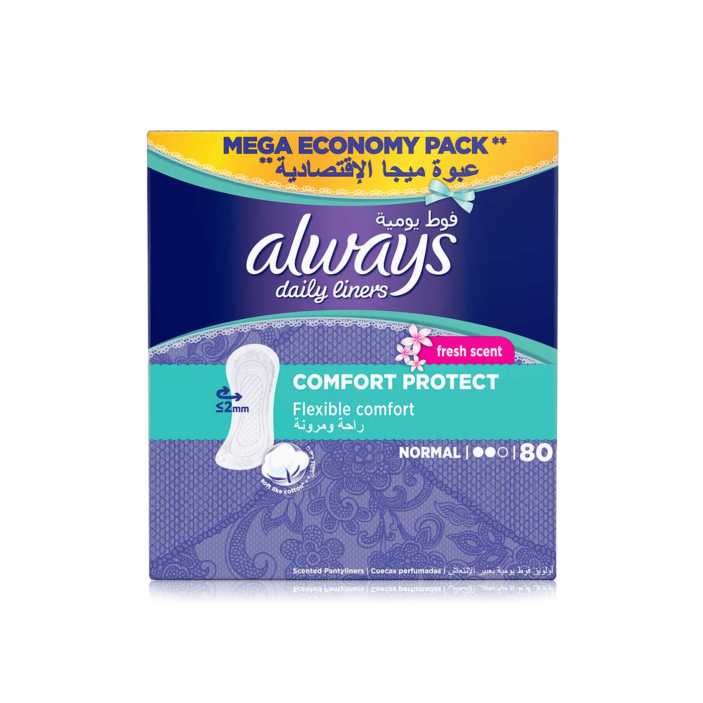 Always daily liners comfort protect fresh scent x80 - Spinneys UAE