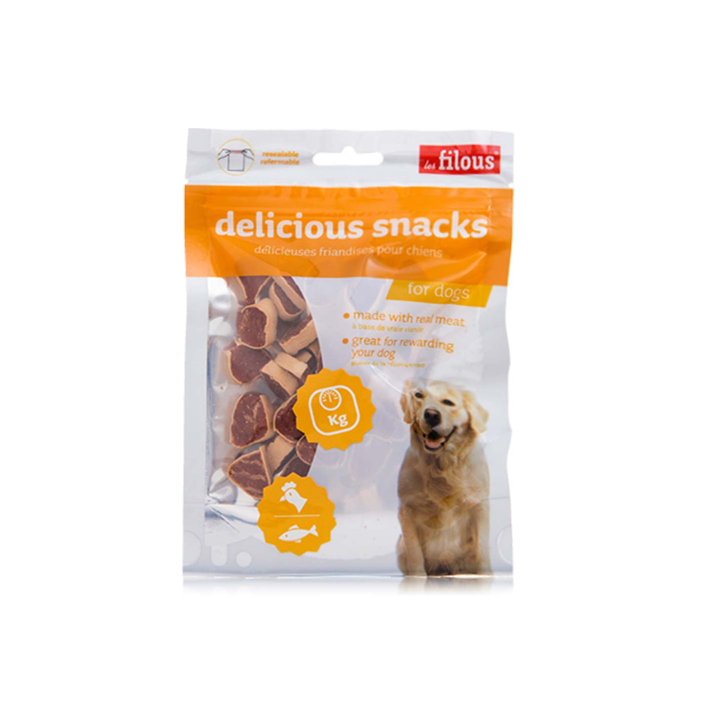 Les Filous chicken 'n fish snack for dogs 100g - Spinneys UAE
