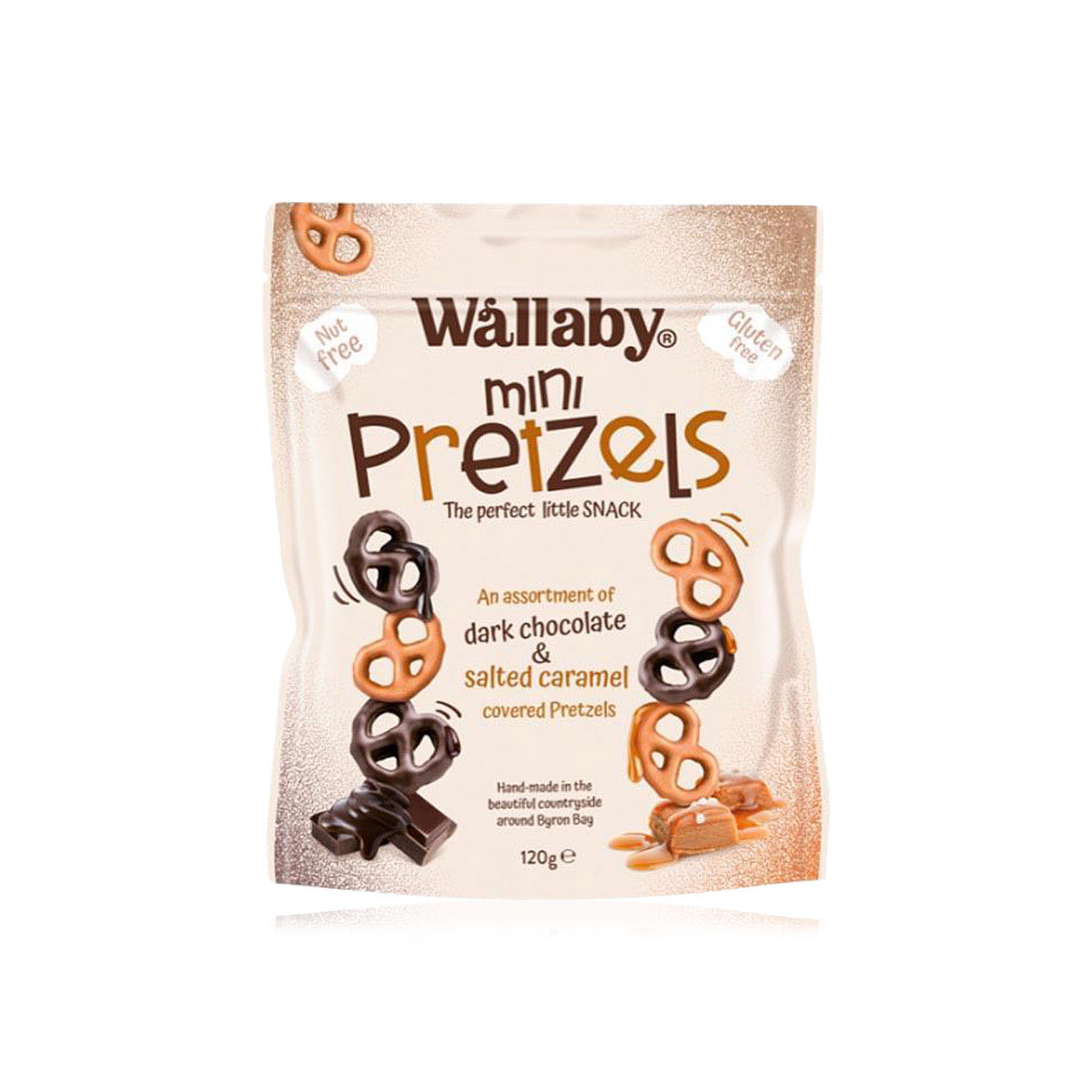 Wallaby Mini Pretzels Dark Chocolate and Salted Caramel 120g - Spinneys UAE