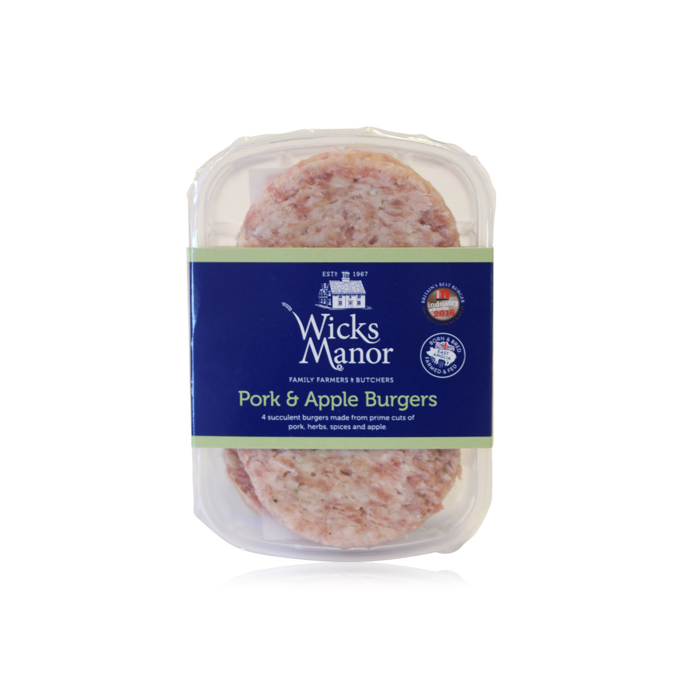 Wicks Manor Pork and Apple Burgers 454g - Spinneys UAE