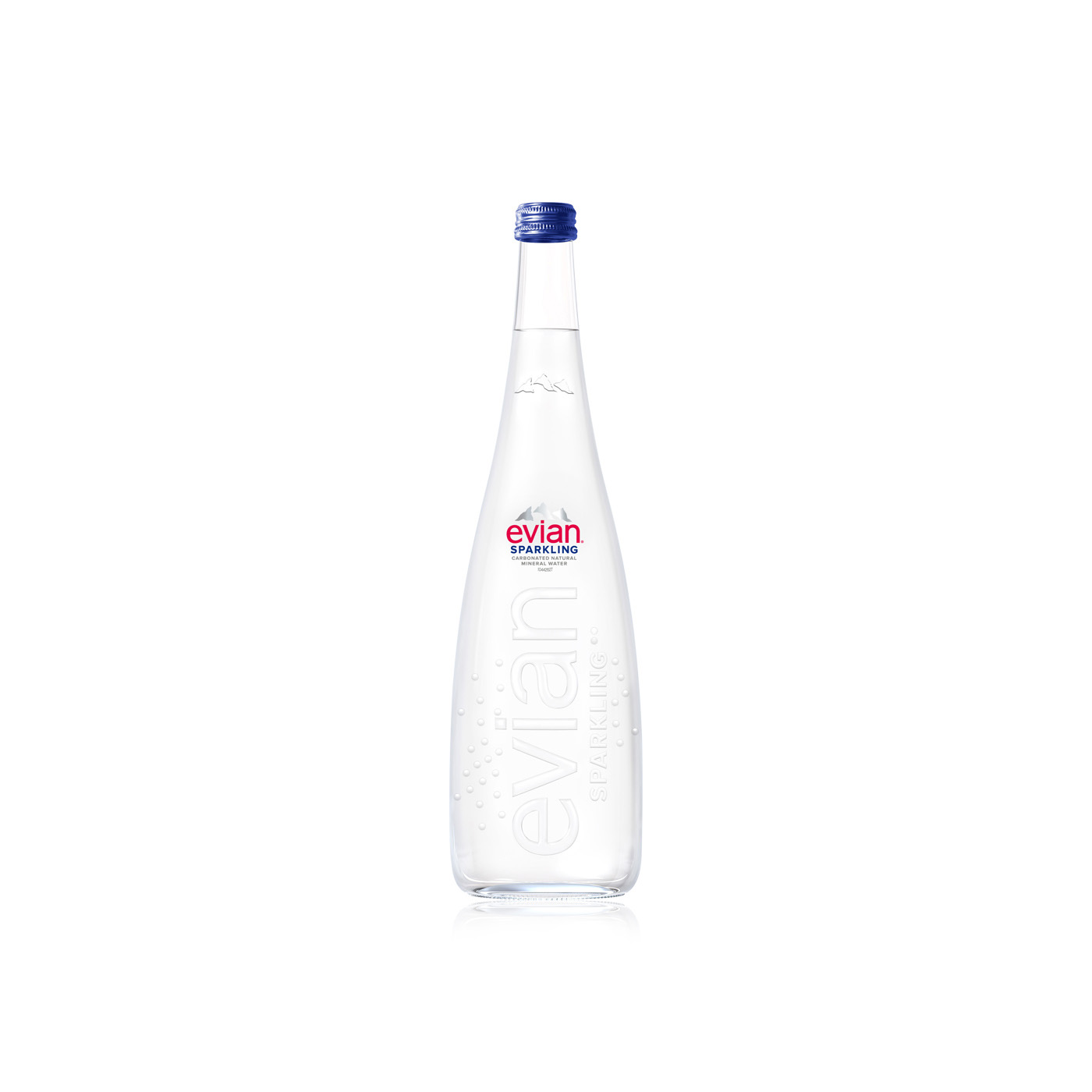 Evian Sparkling Natural Mineral Water Glass 750ml x 12 - Spinneys UAE